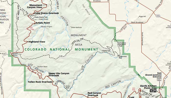 Official Colorado National Monument Map PDF